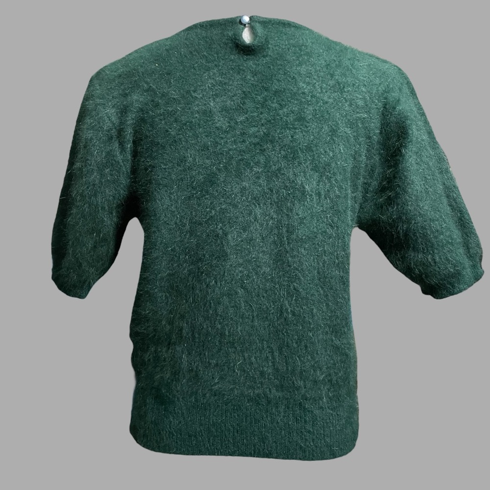Venesha Vintage Dark Green Angora Sweater - Gem